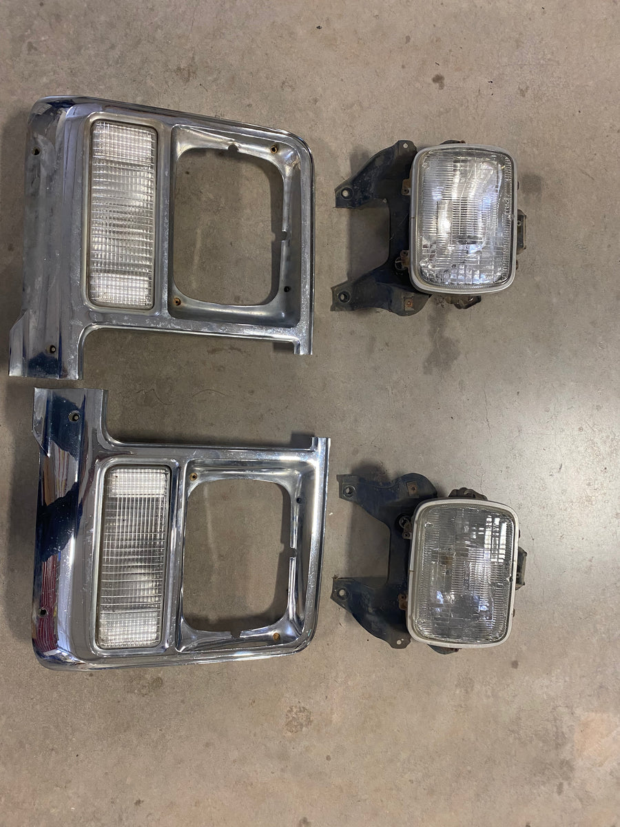 Used 79-80 Chevy Silverado Metal Chrome Rectangle Headlight Bezel Pair ...
